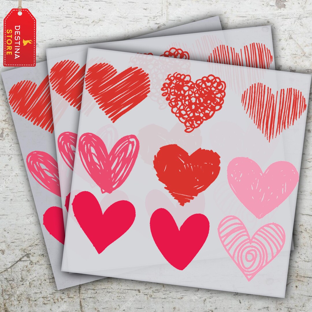 Pink Hearts Valentine's Day DTF, Ready to Press, Personalized DTF ...