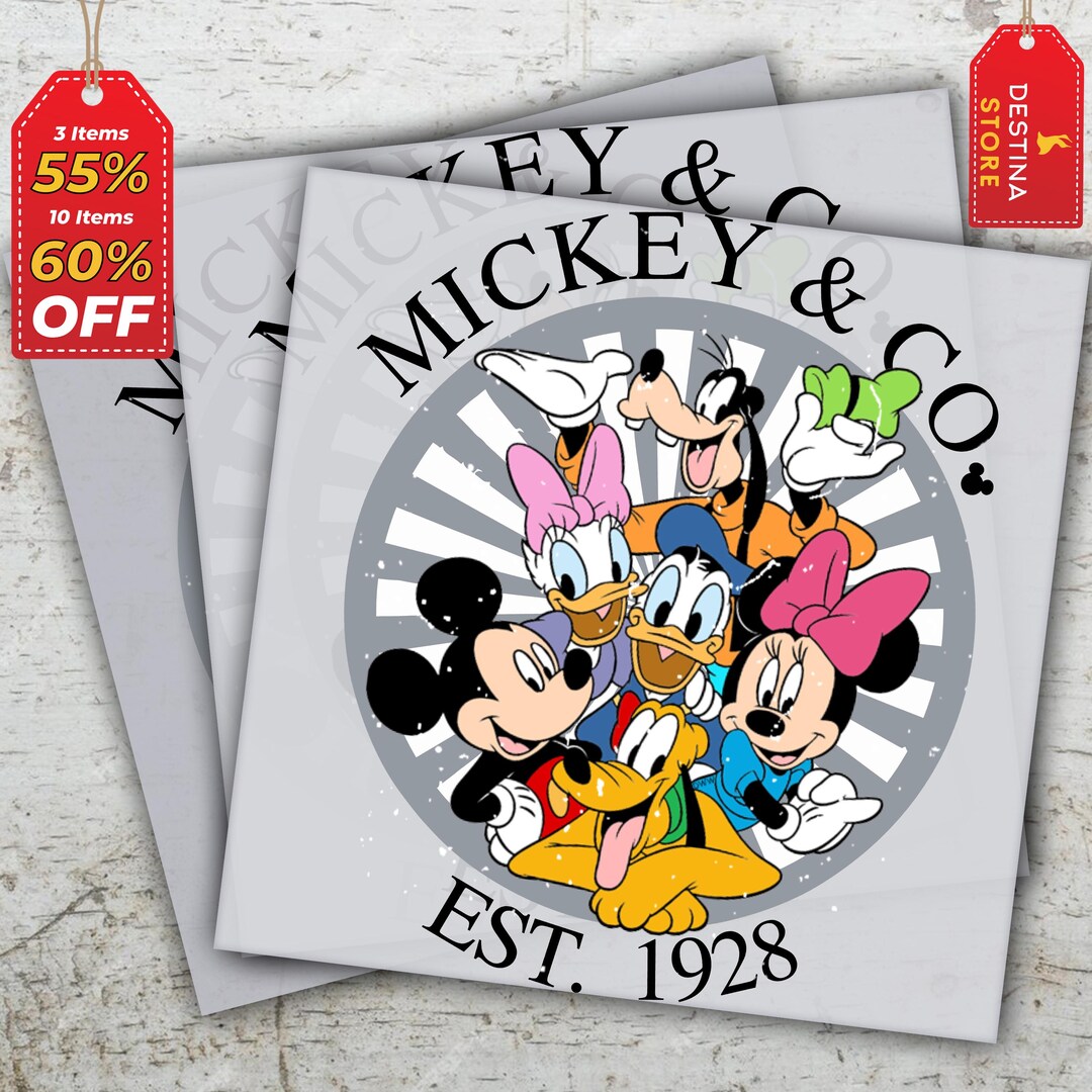 Retro Mickey Mouse DTF Transfers, Magic World Mickey Direct to Film ...