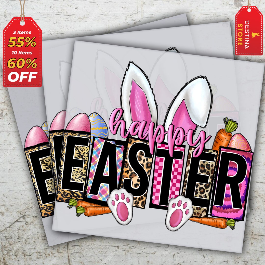 Happy Easter DTF Print, Happy Easter Day Prints, Ready to Press, Easter ...
