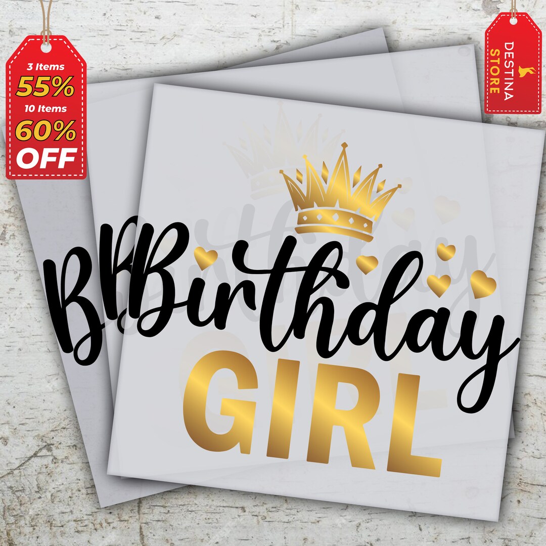 Birthday Girl Ready to Press, Birthday DTF Transfers, Princess Tiara ...