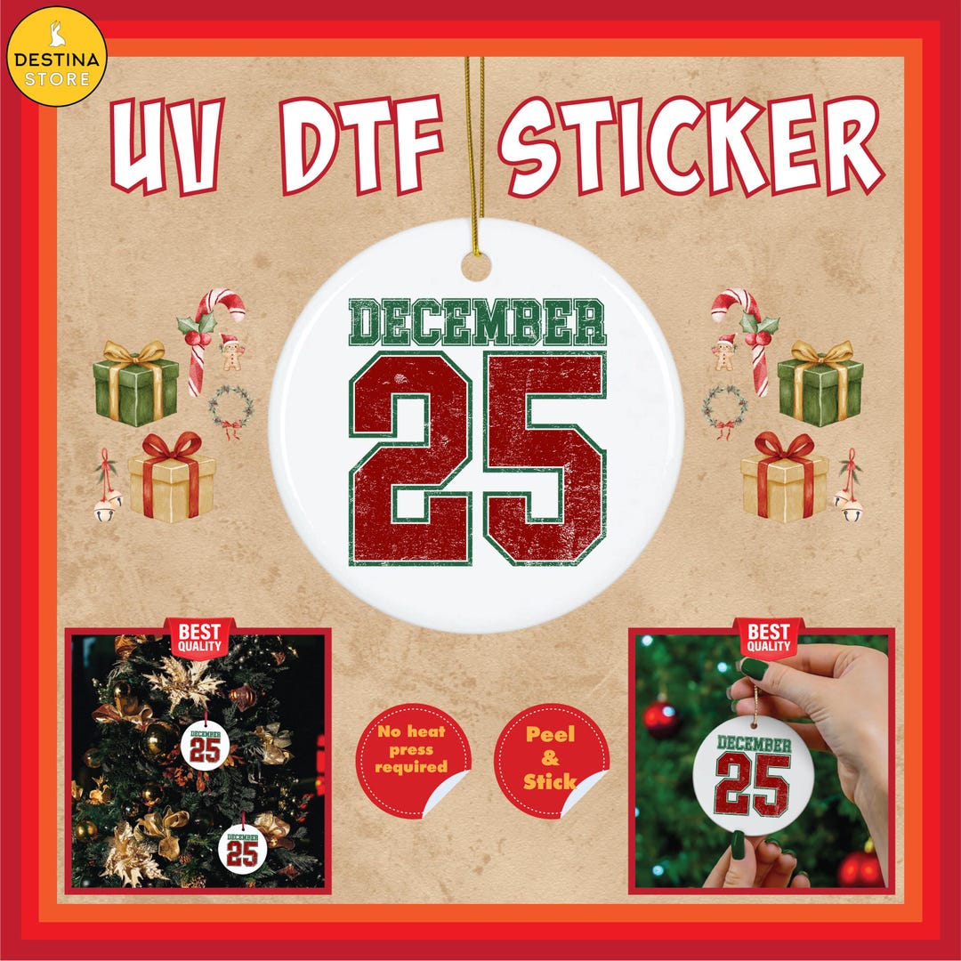 25 December UV Dtf Ornament Decals - Etsy