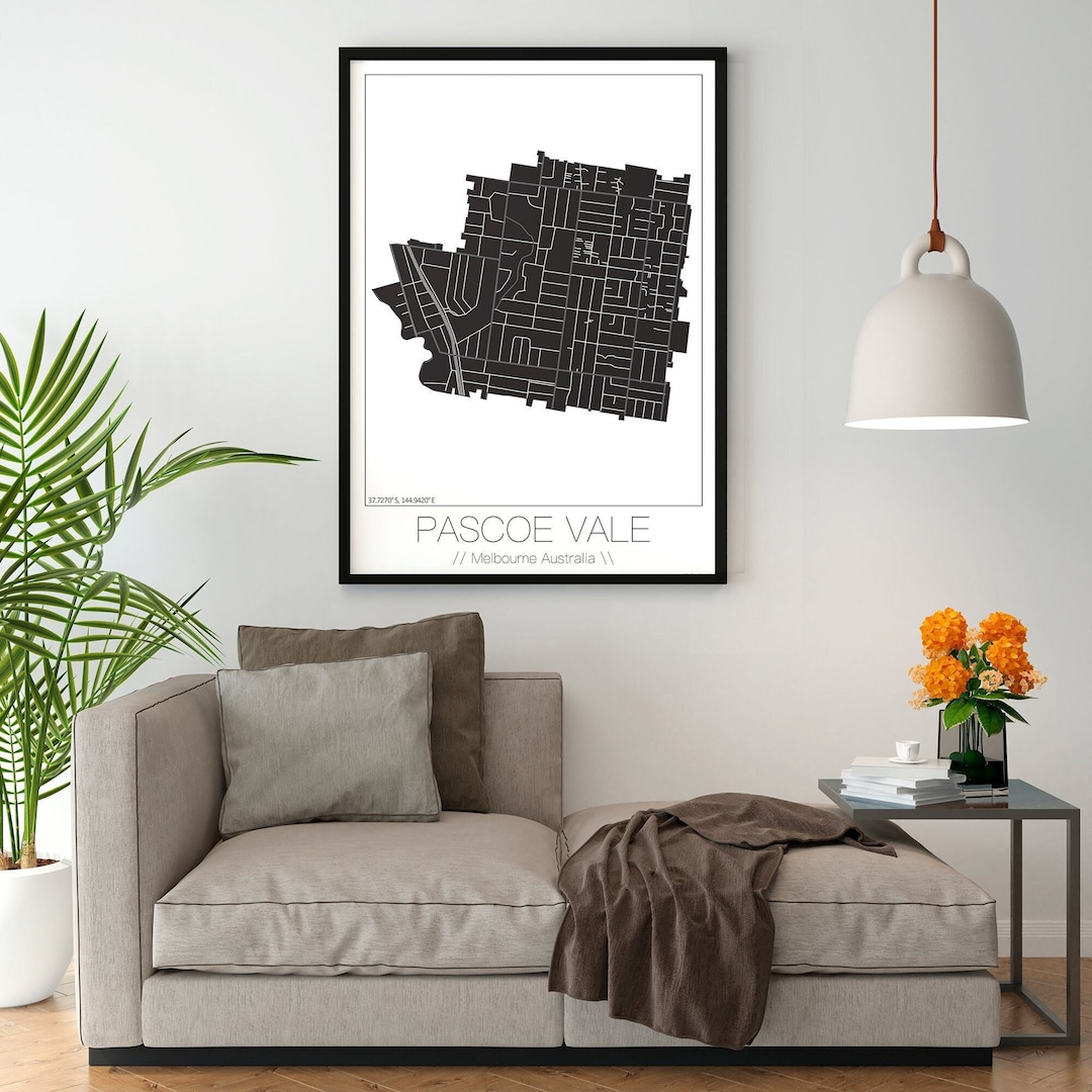 Pascoe Vale Suburb Map, Victoria Australia Suburb Poster Fine Art Print ...