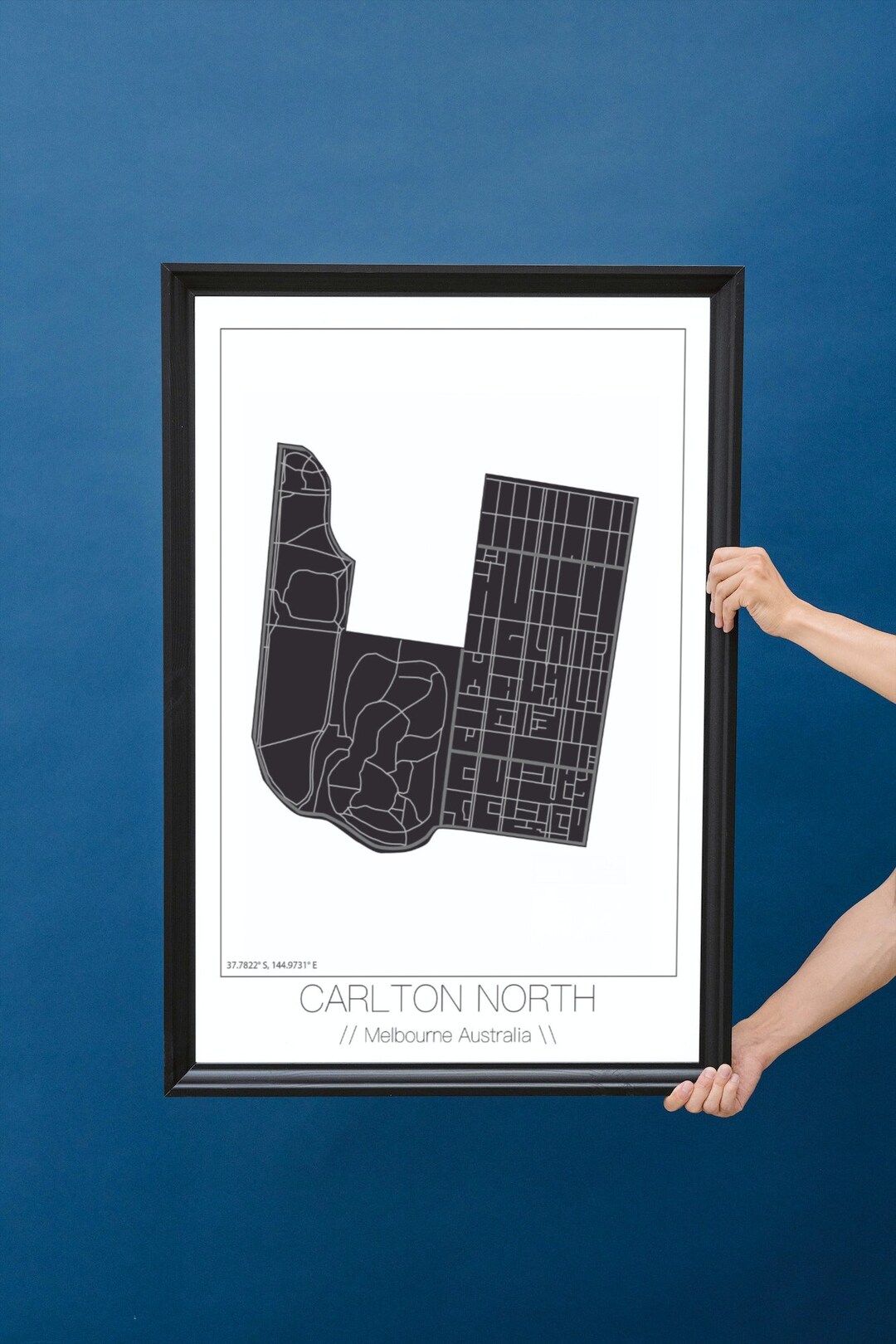 Carlton North Suburb Map, Victoria Australia Suburb Poster Fine Art ...