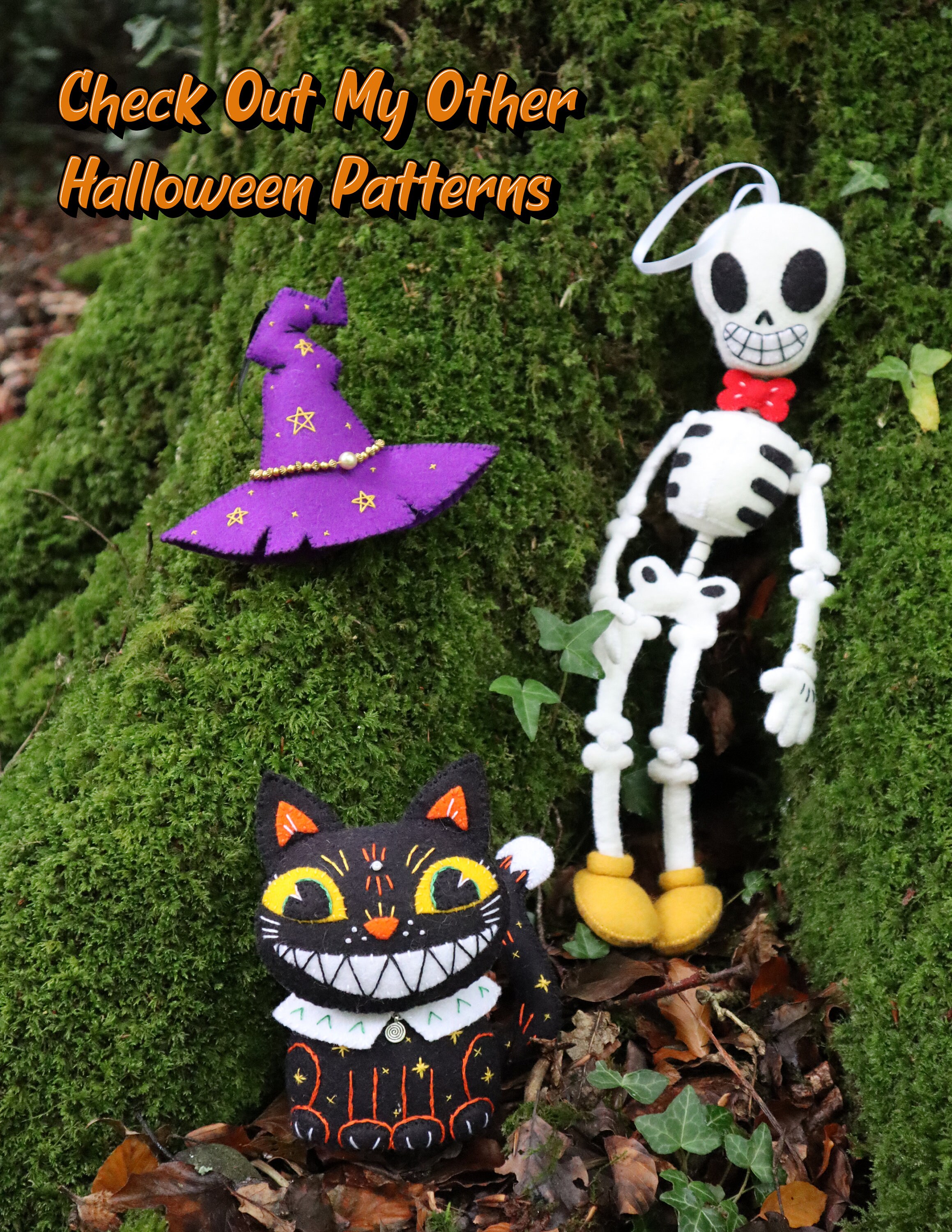 Halloween Cat PDF Pattern, DIY Sewing Feltie - Etsy