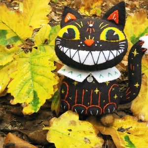 Halloween Cat PDF Pattern, DIY Sewing Feltie - Etsy