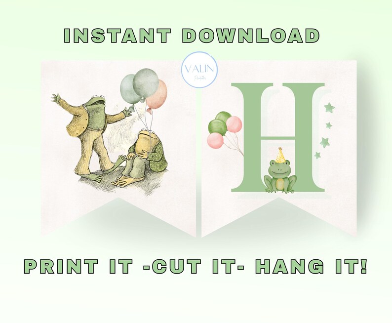 Frog and Toad Birthday Banner Template Kids Frog Birthday Thank You ...