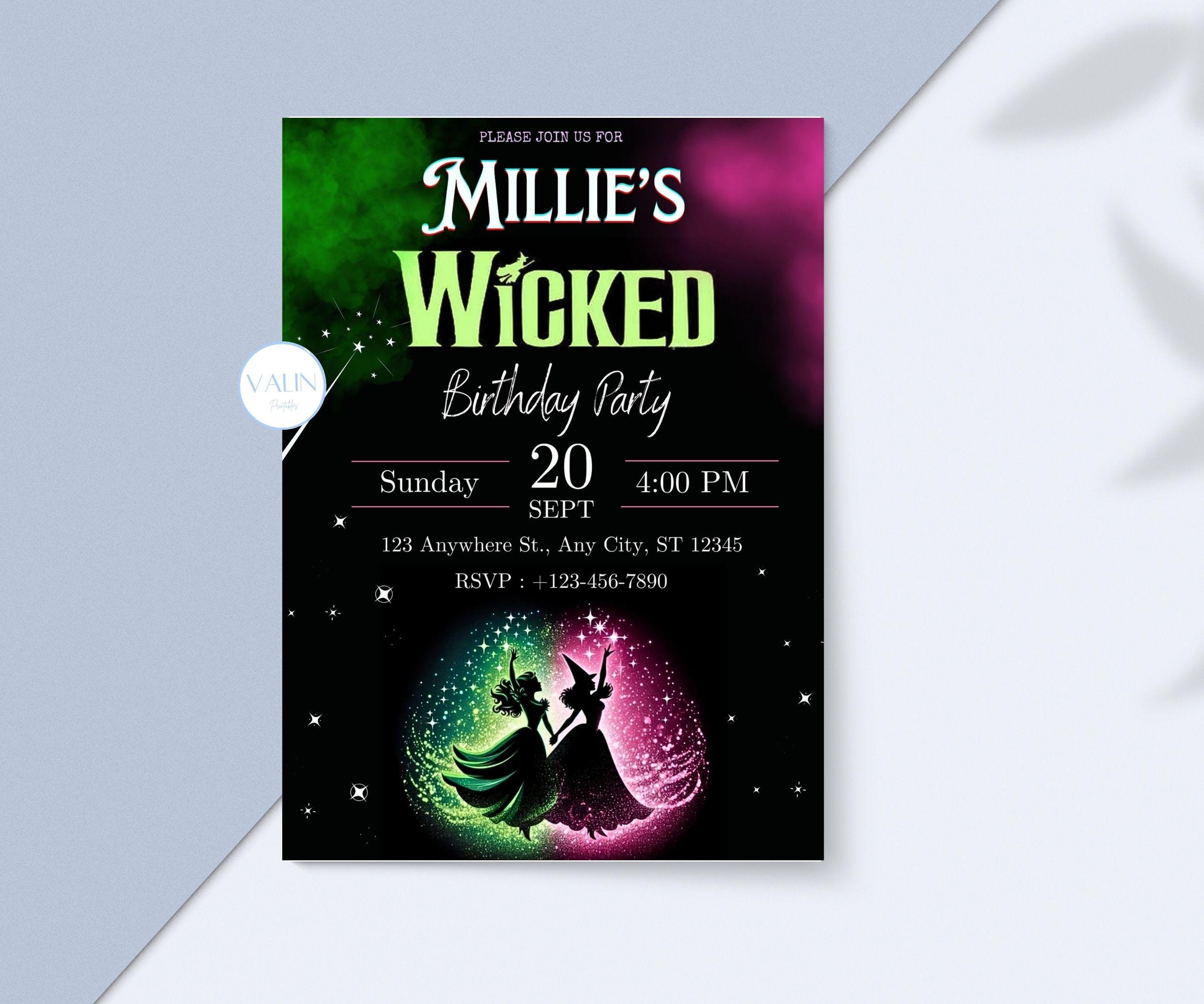 Wicked Birthday Party Invitation: Editable Template, Video Invite ...