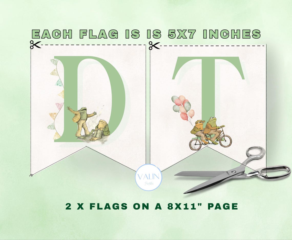 Frog and Toad Birthday Banner Template Kids Frog Birthday Thank You ...