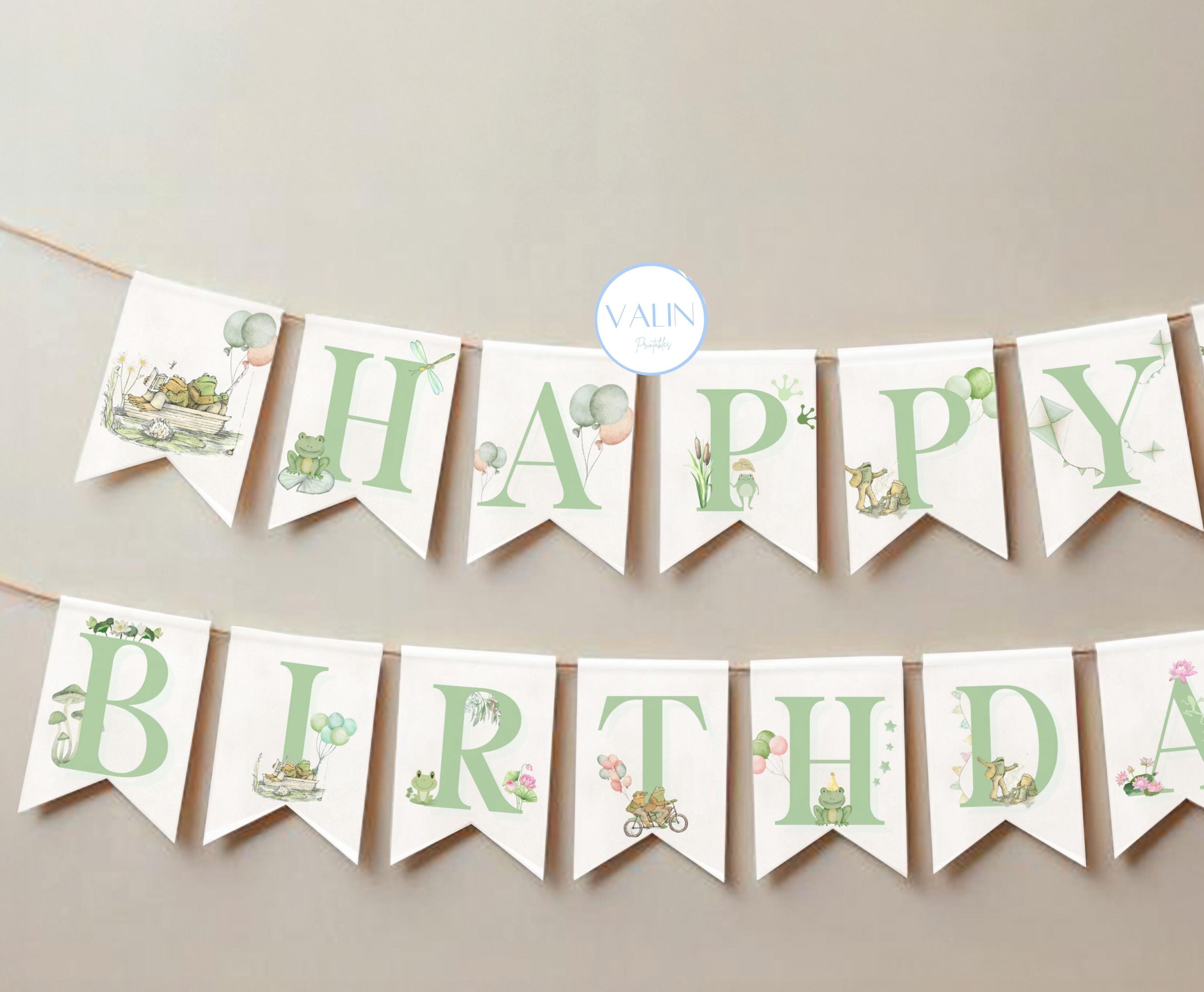 Frog and Toad Birthday Banner Template Kids Frog Birthday Thank You ...