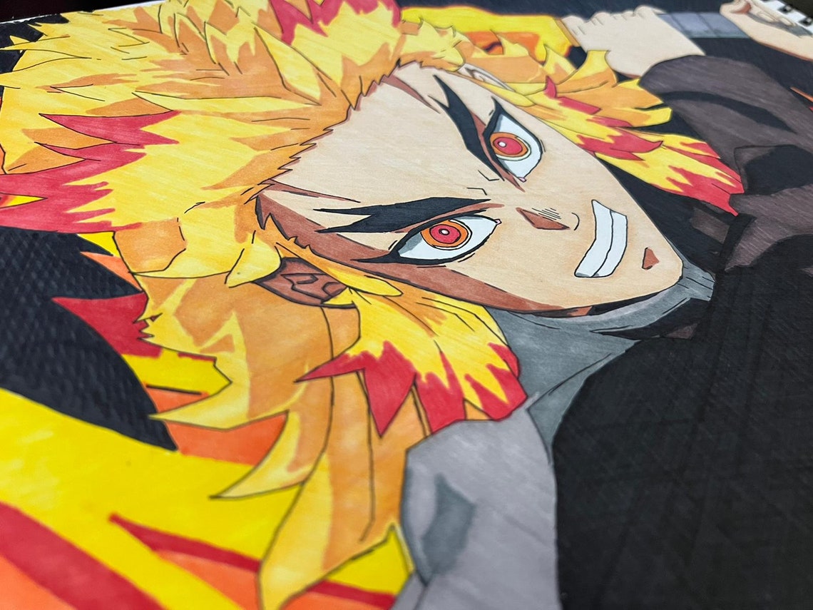 Demon Slayer Kyojuro Rengoku Art Print / Tamaño A3 y A4 / Arte - Etsy ...