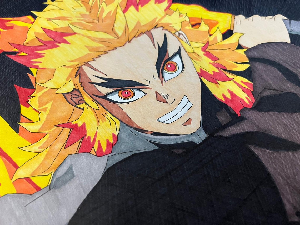 Demon Slayer Kyojuro Rengoku Art Print / Tamaño A3 y A4 / Arte - Etsy ...