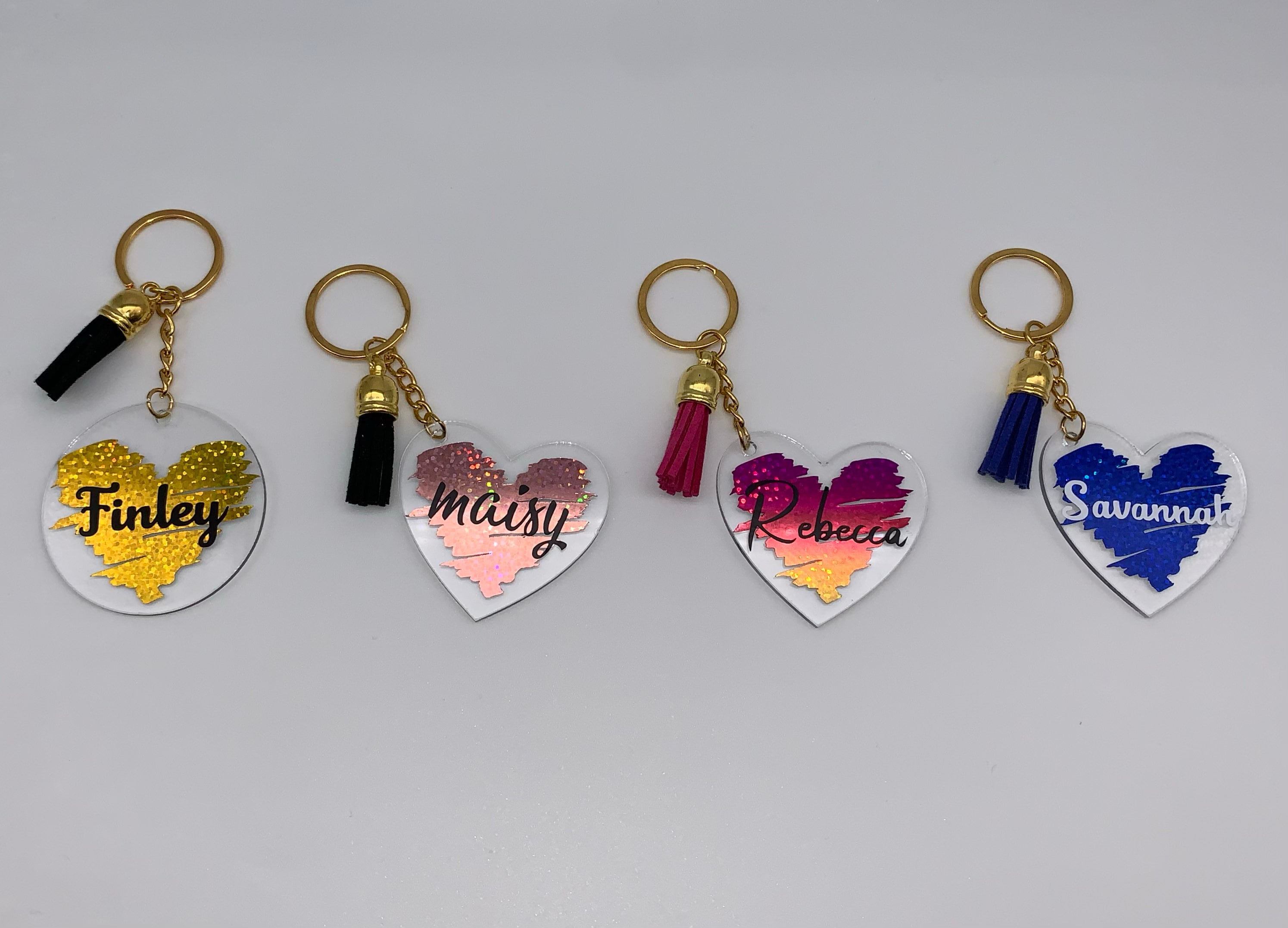 Holographic Glitter Acrylic Keyring Personalised Name and - Etsy UK