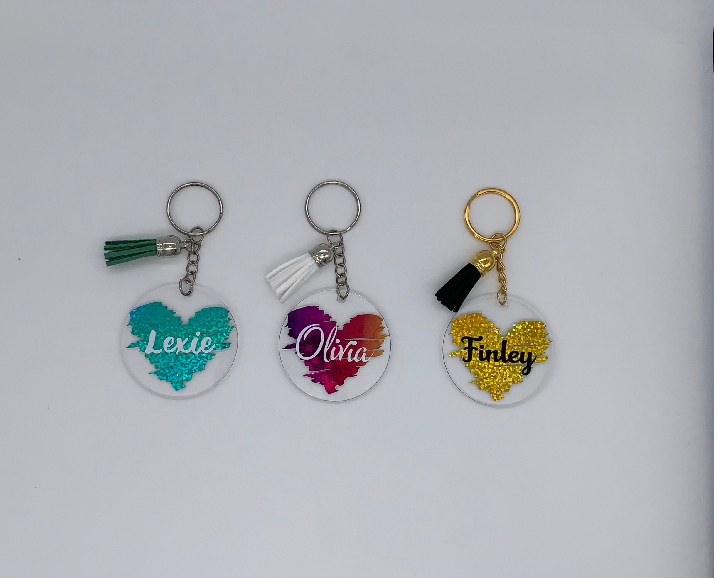 Holographic Glitter Acrylic Keyring Personalised Name and - Etsy UK