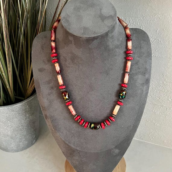 Vintage 1960s Multi-Coloured Red Pink and Black, Mix … - Gem