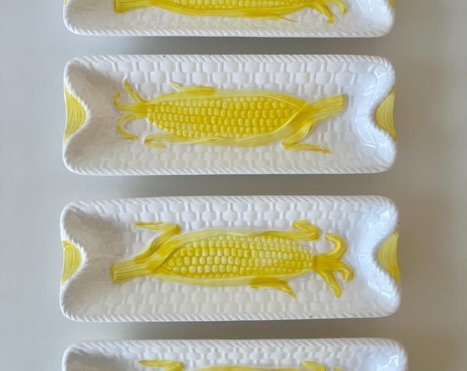 Set of 4 Corn on the Cob Plates, Vintage 1950s Shafford Sweetcorn ...