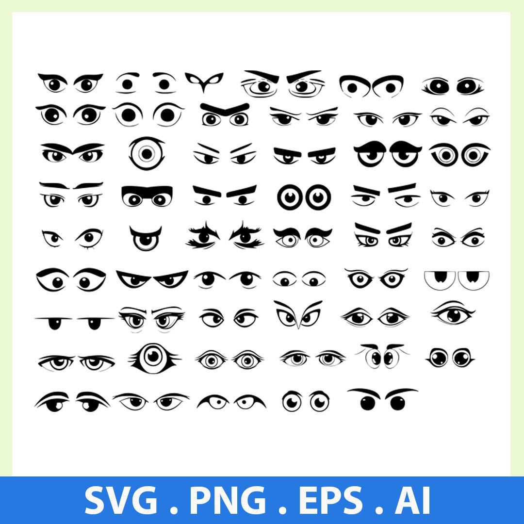 Eyes SVG, Eyes Cartoon Bundle, Emoji Eyes, Emoticon SVG, Cartoon Eyes ...