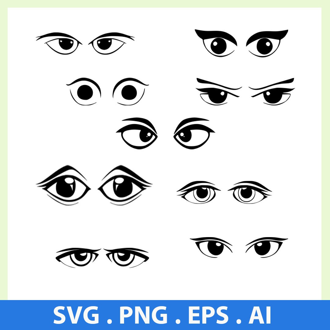 Eyes SVG, Eyes Cartoon Bundle, Emoji Eyes, Emoticon SVG, Cartoon Eyes ...