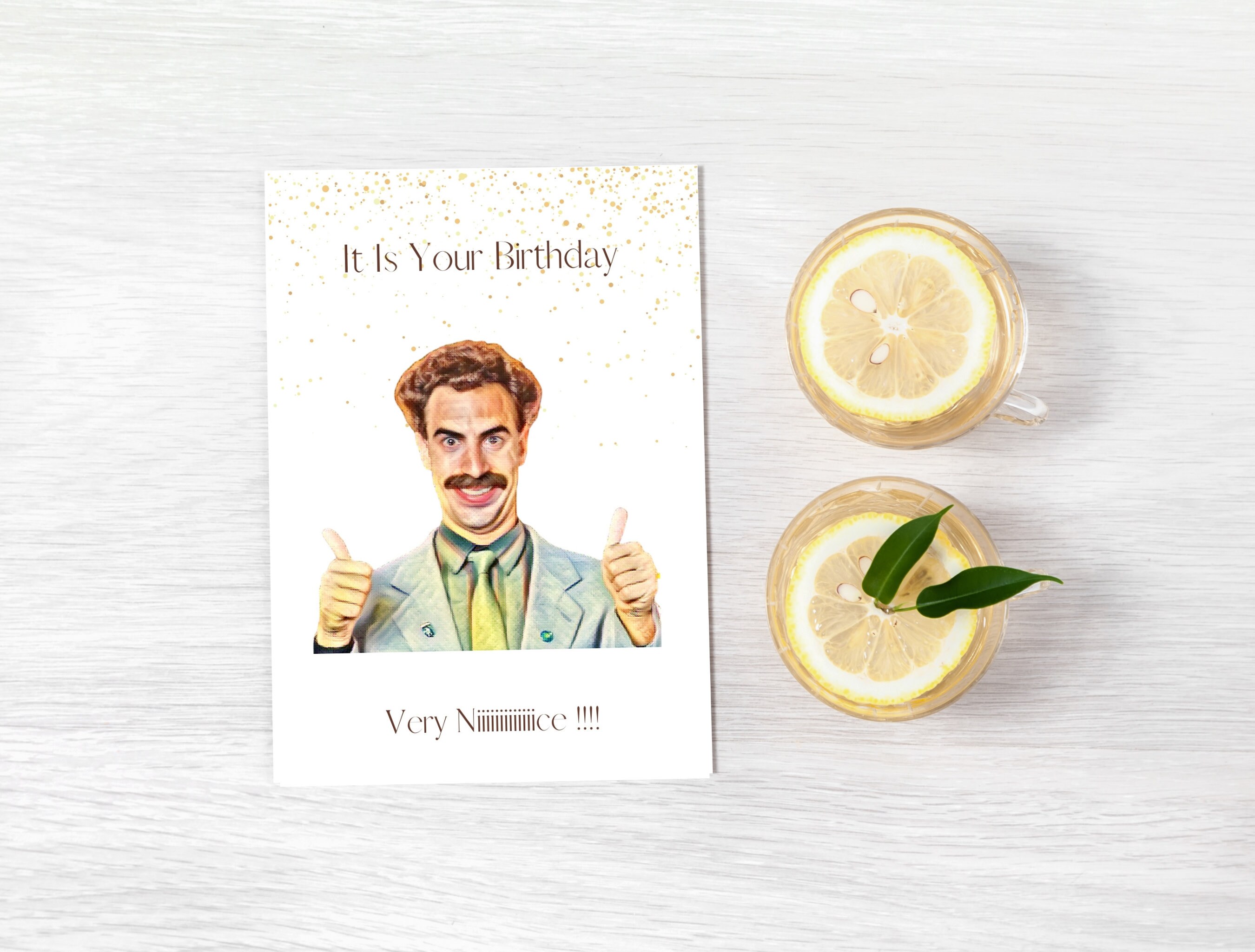 BORAT BIRTHDAY CARD, Sacha Baron Cohen, Snarky Humor Birthday Card, Funny Greeting Card, Happy ...