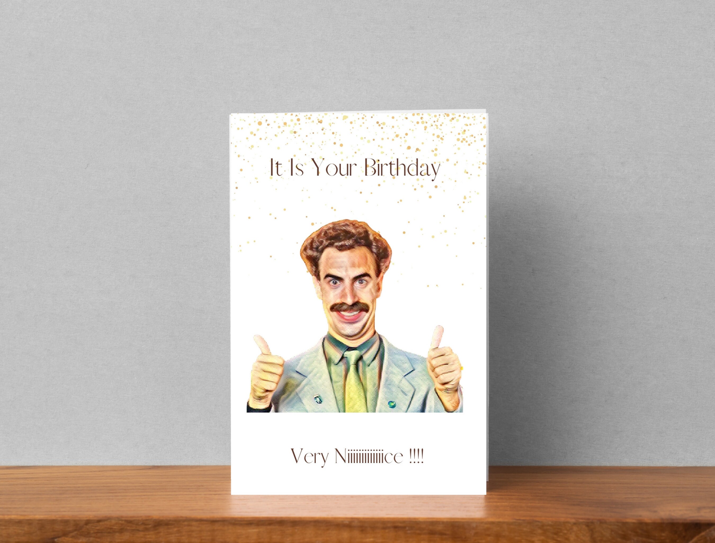 BORAT BIRTHDAY CARD, Sacha Baron Cohen, Snarky Humor Birthday Card, Funny Greeting Card, Happy ...