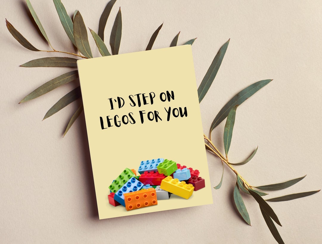 PRINTABLE STEP LEGO, Printable I'd Step on Legos for You Card, Pdf ...