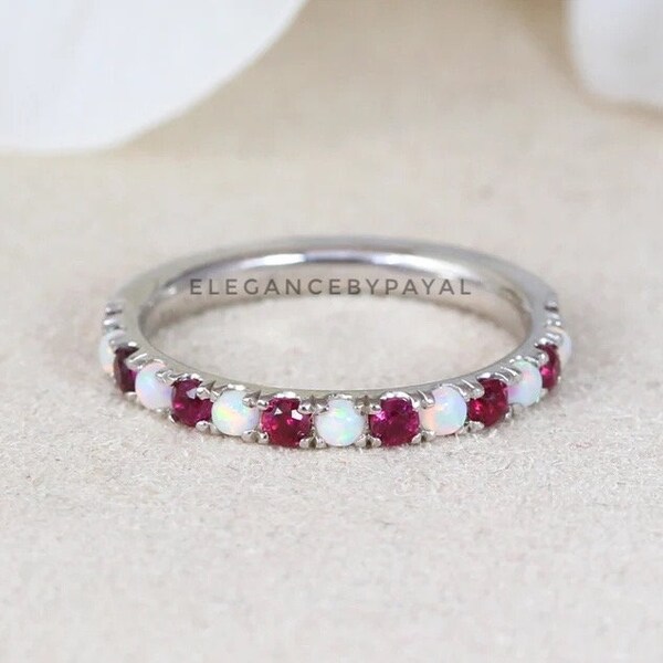 Ruby Eternity Band - Etsy
