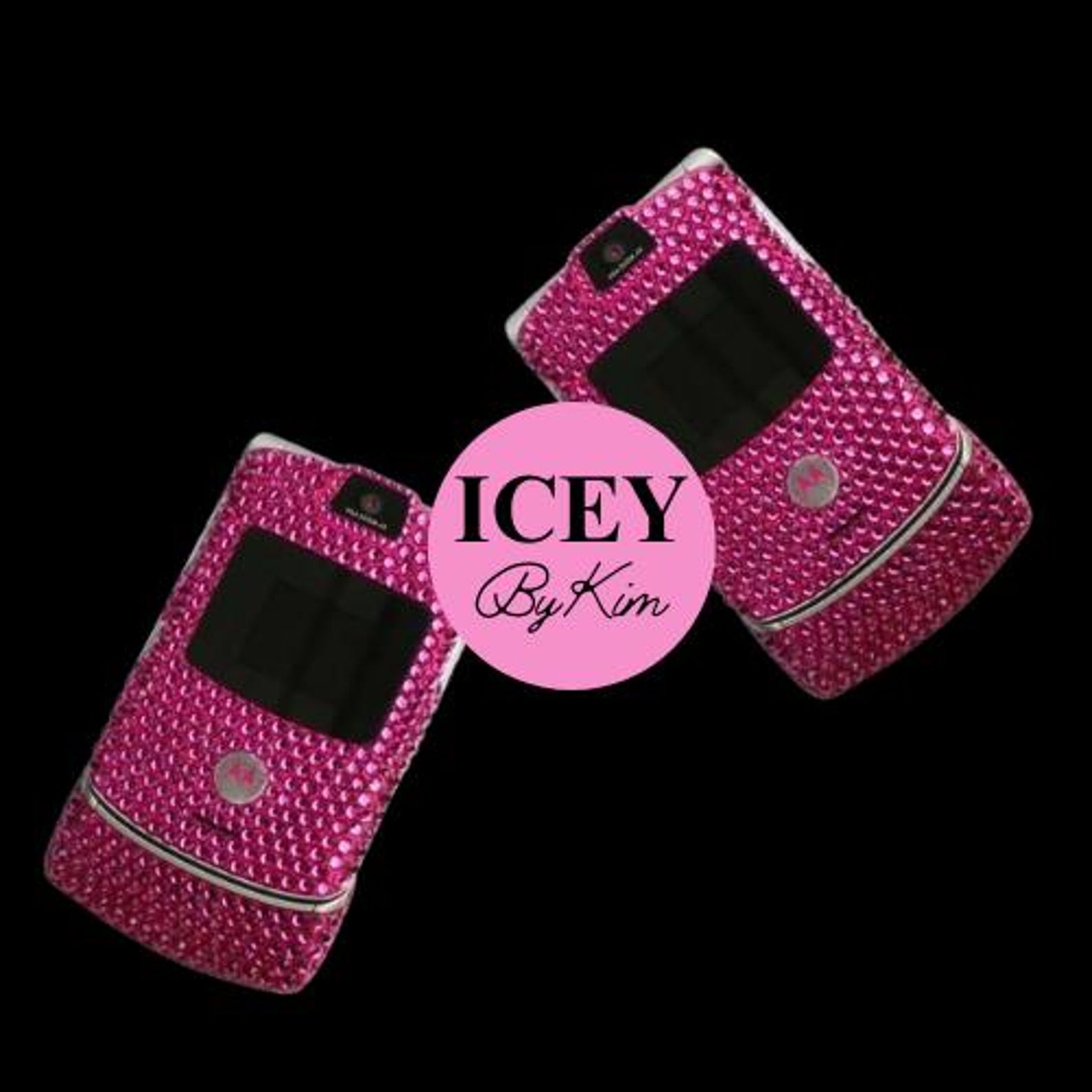 Bedazzle Style Bling Flip Phone- PROP Only- Rhinestone 2000s Y2K Phone ...