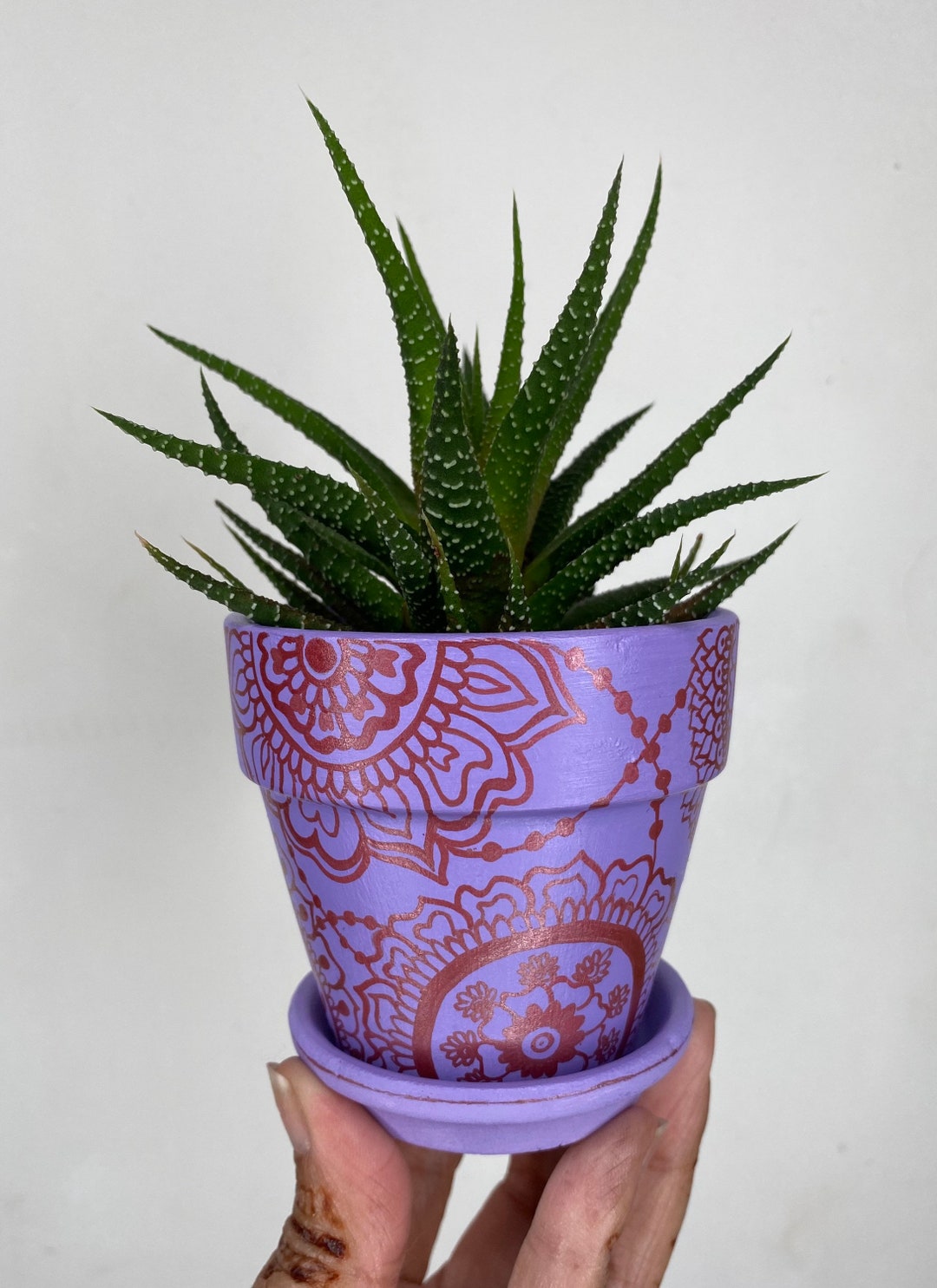 Small Pot for Succulent. Henna Inspired. Boho. Planter for - Etsy