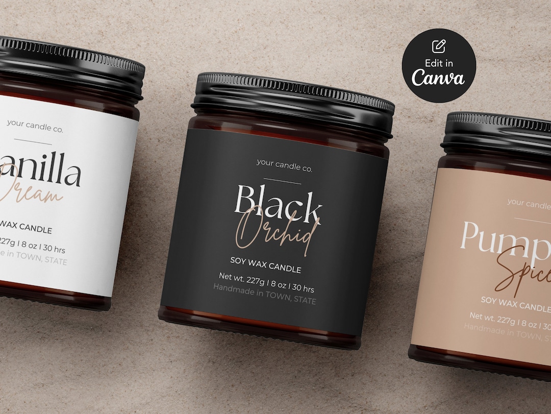 Printable Luxury Candle Label Canva Template, Modern Candle Label ...