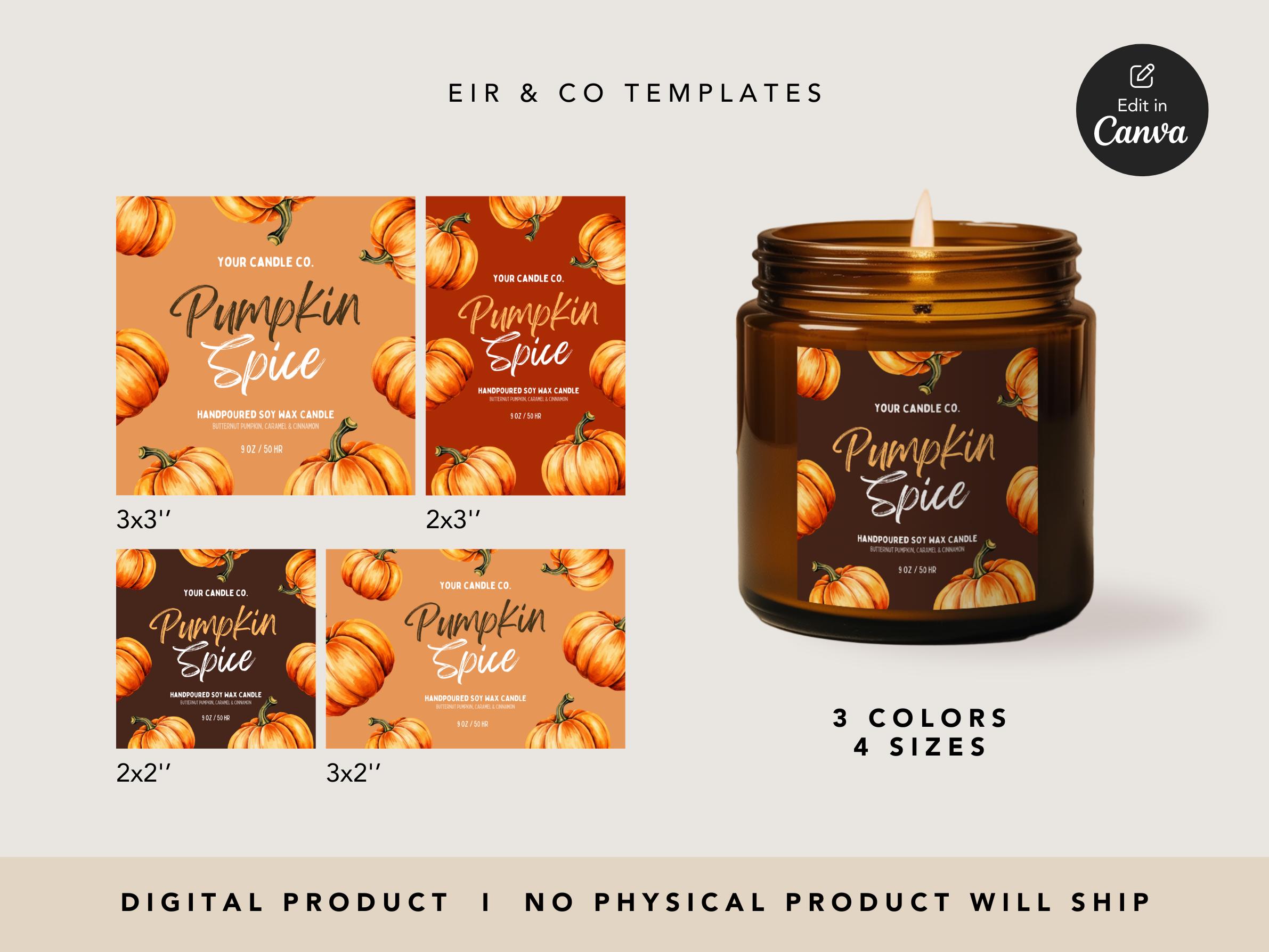 Printable Candle Label Canva Template, Autumn Candle Label Design ...