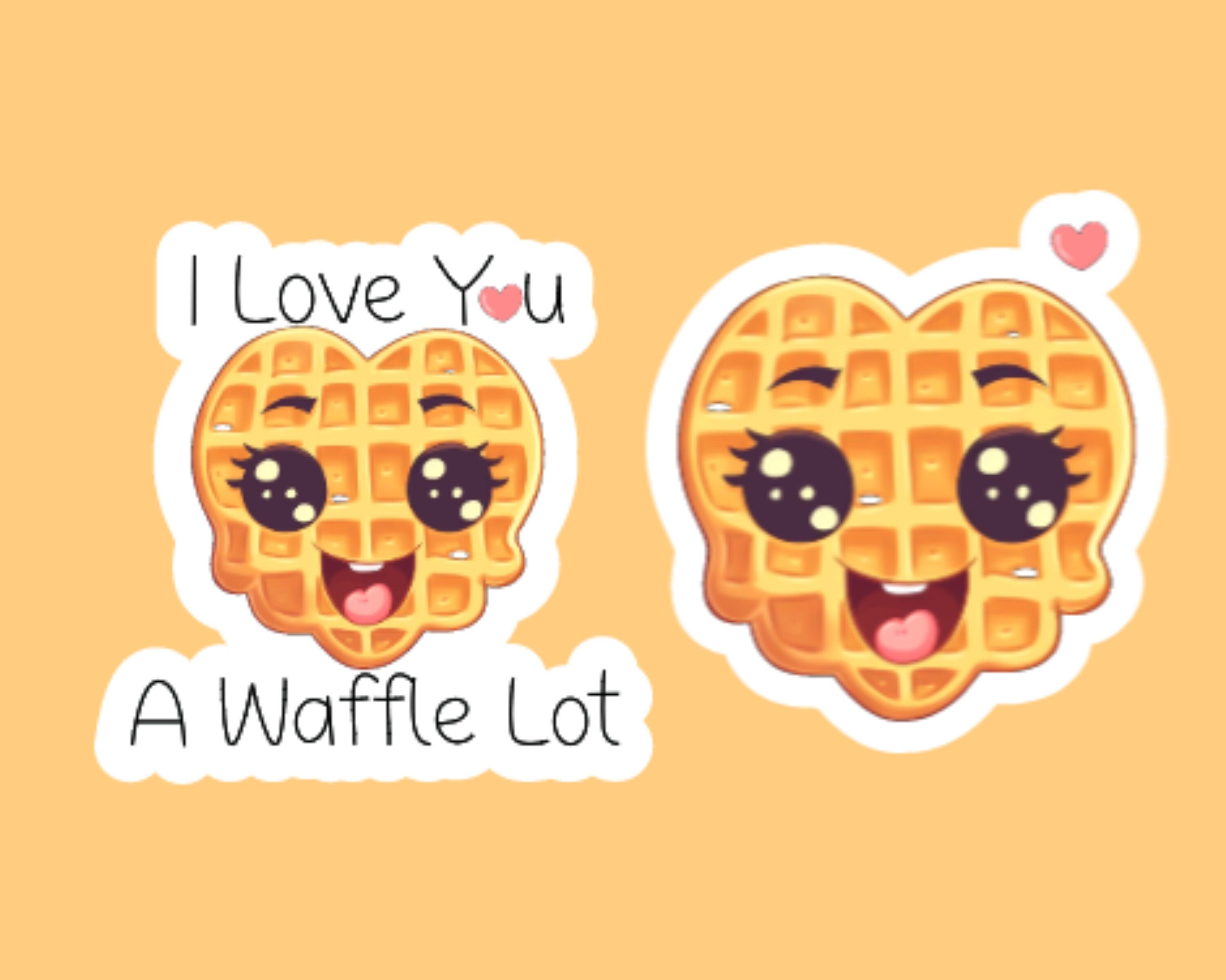 I Love You A Waffle Lot Sticker Waterproof Waffle Sticker Cutest Waffle ...