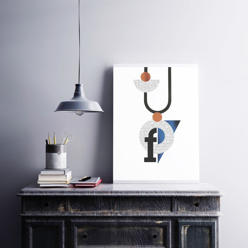 Letter F Art Print Alphabet Poster Original Artwork - Etsy