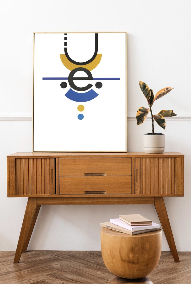 Letter E Poster, Typographic Wall Art, Original Artwork - Etsy