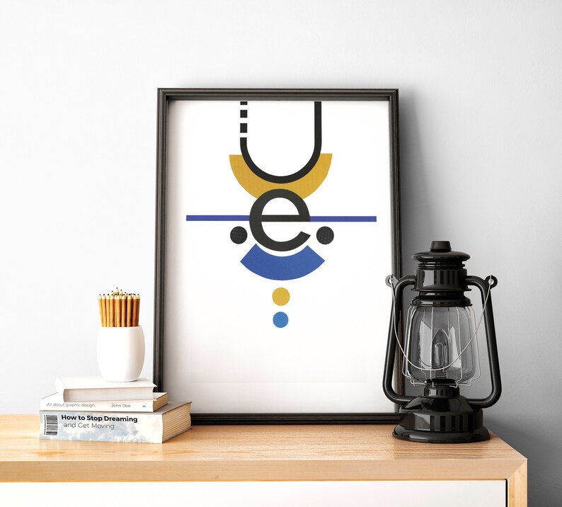 Letter E Poster, Typographic Wall Art, Original Artwork - Etsy