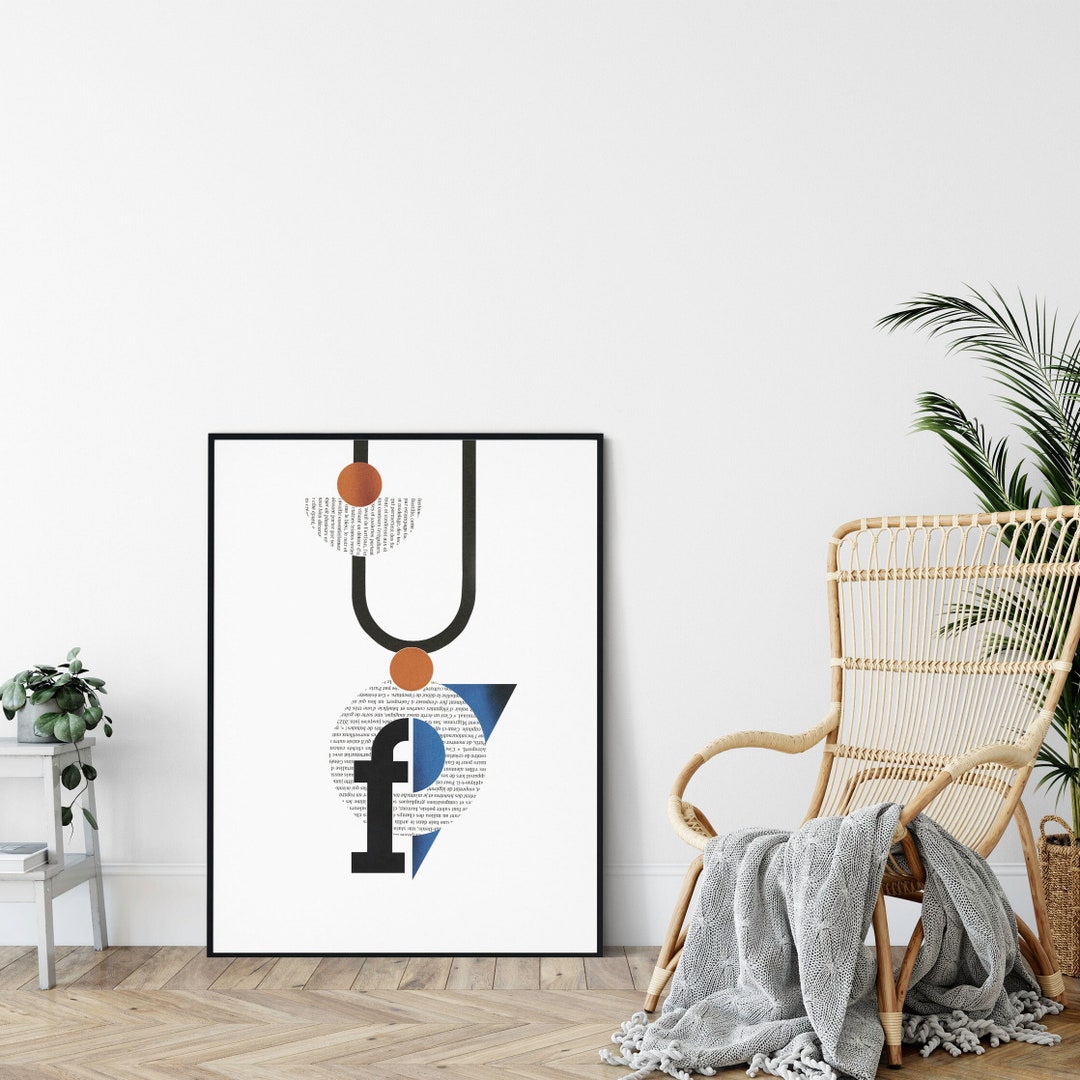 Letter F Art Print Alphabet Poster Original Artwork - Etsy
