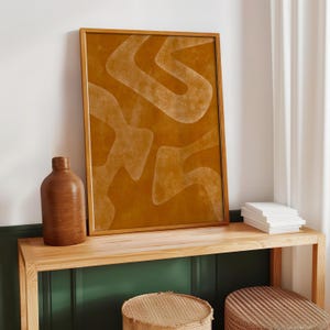 Mustard Yellow Abstract Art Print for Modern Living Room Wall Decor ...