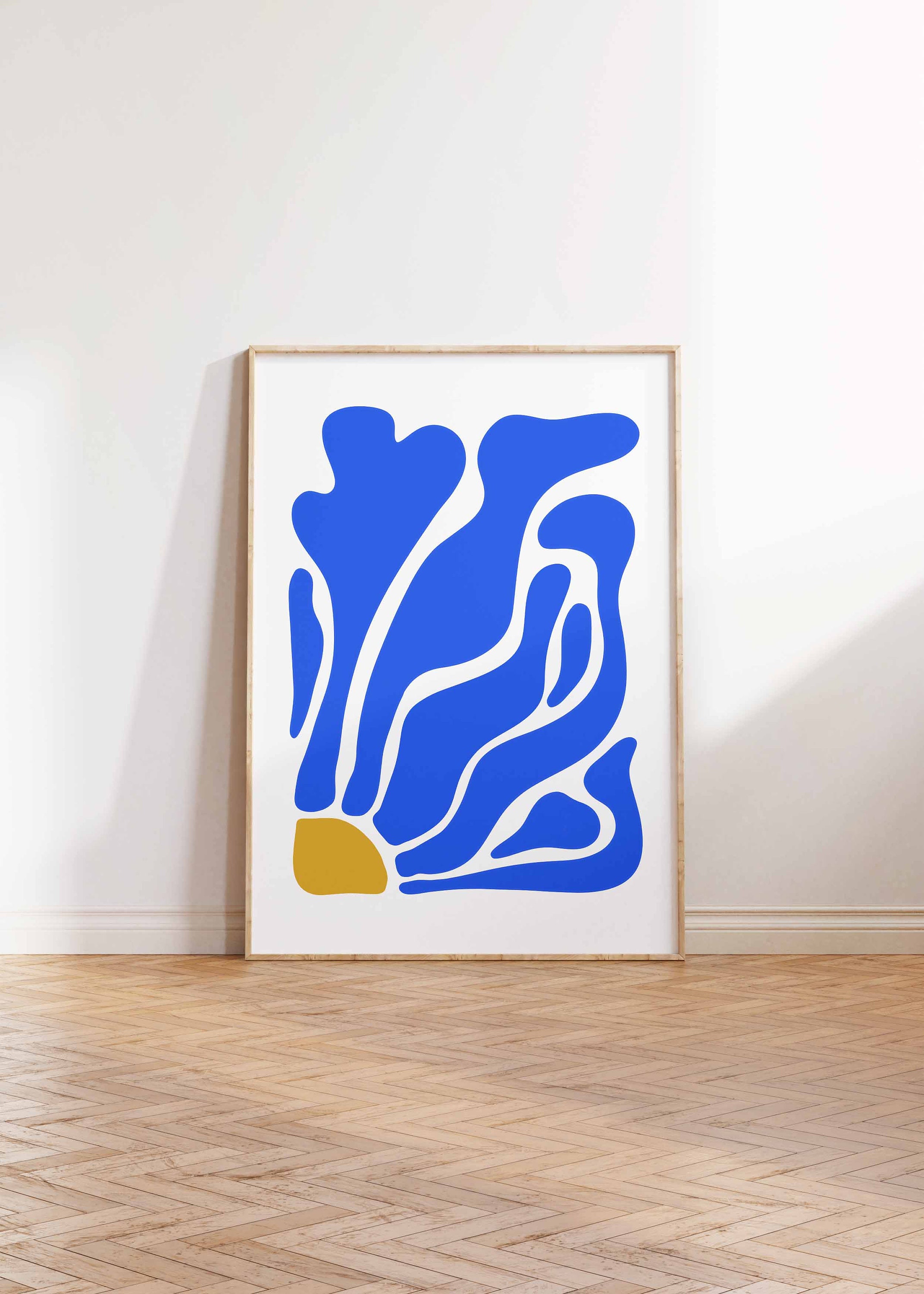 DIGITAL DOWNLOAD Abstract Blue Flower Art Print, Matisse Floral Poster ...