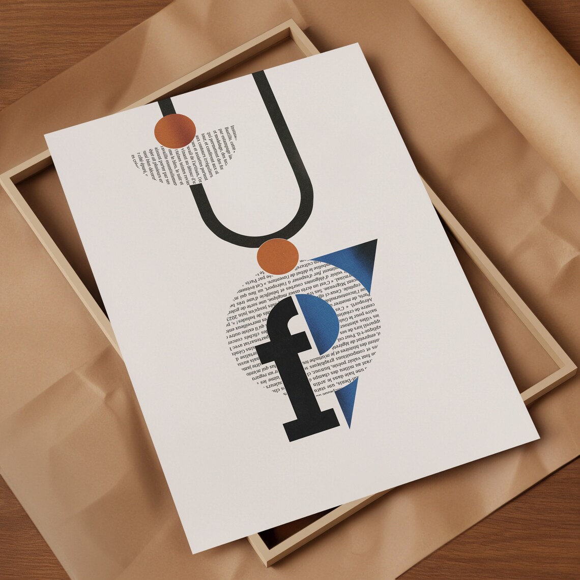 Letter F Art Print, Alphabet Poster, Original Artwork, Geometric ...
