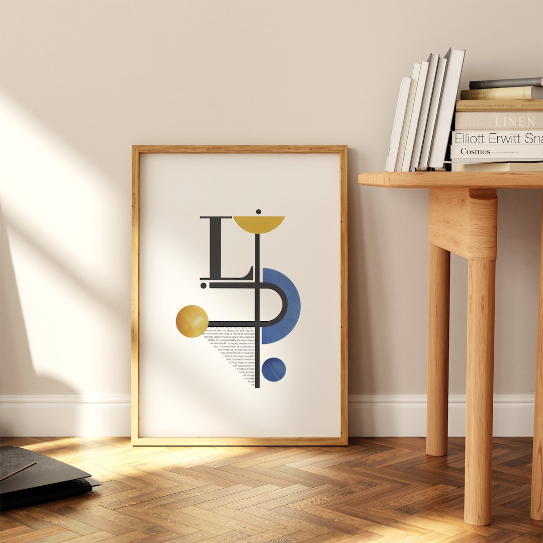 Letter L Poster Print, Typography Wall Decoration, Unique Alphabet ...