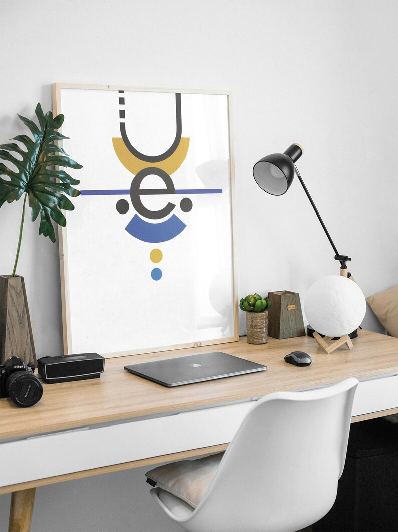 Letter E Poster, Typographic Wall Art, Original Artwork - Etsy