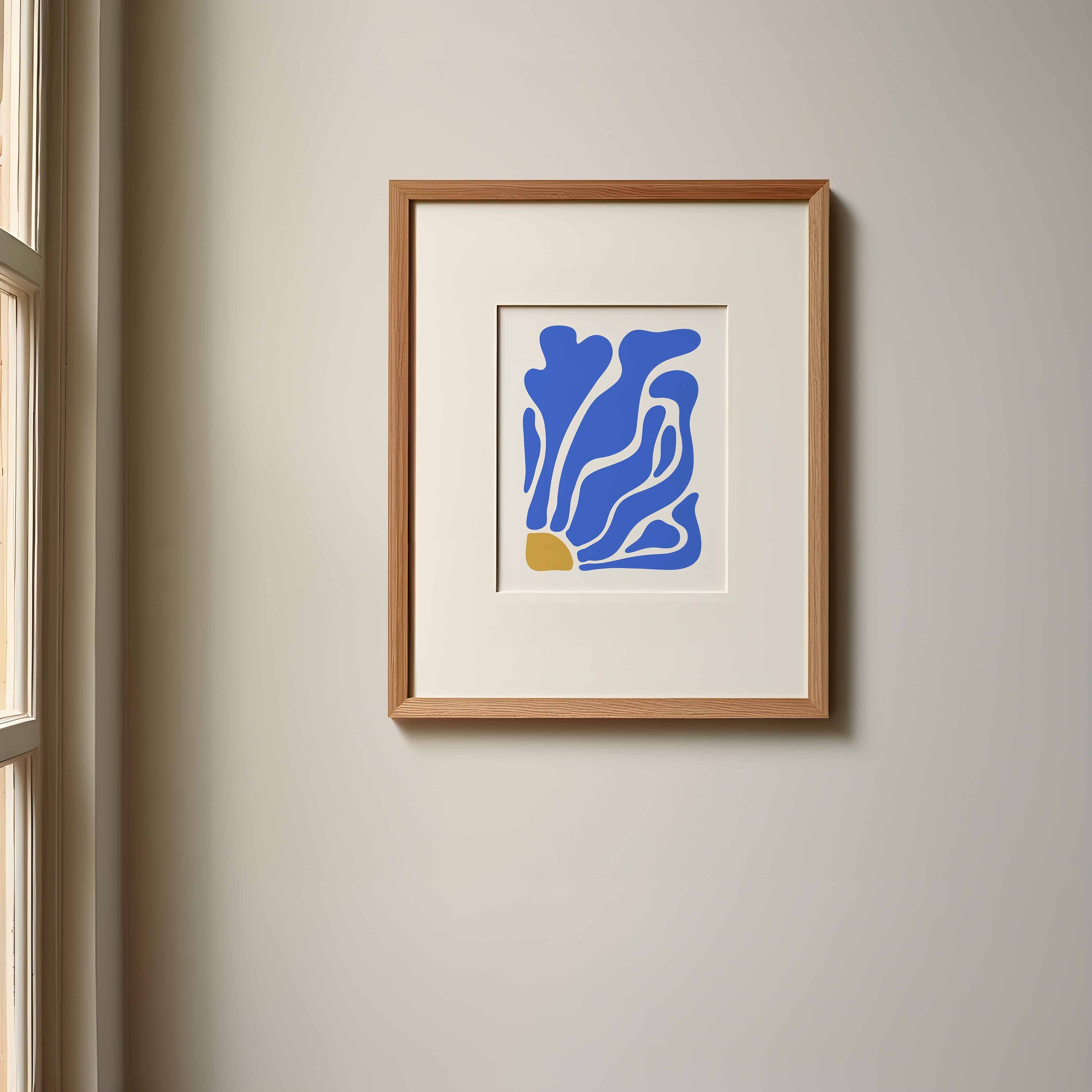 DIGITAL DOWNLOAD Abstract Blue Flower Art Print, Matisse Floral Poster ...