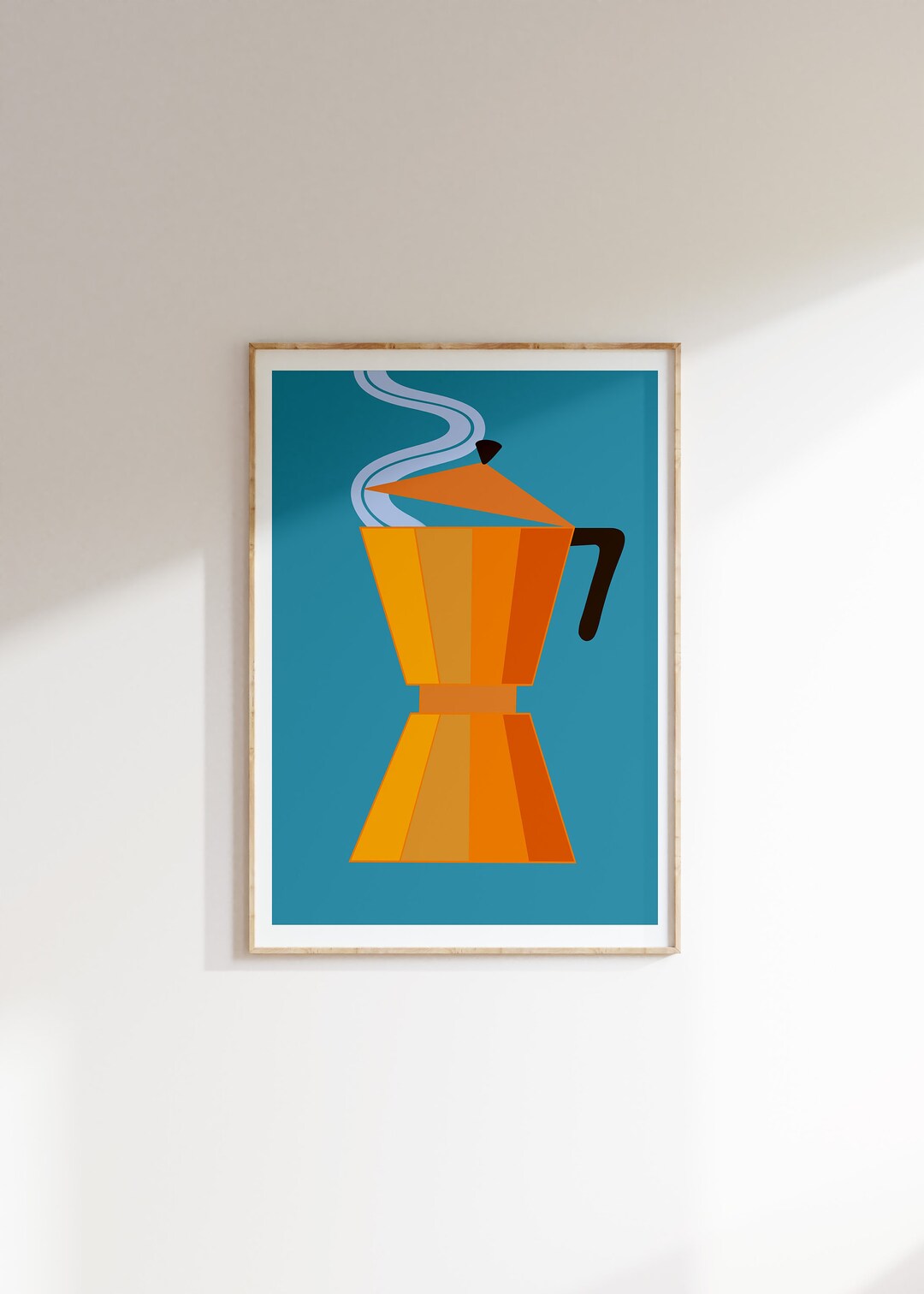 Coffee Pot Poster Printable Kitchen Wall Art Italian Moka Espresso Pop ...