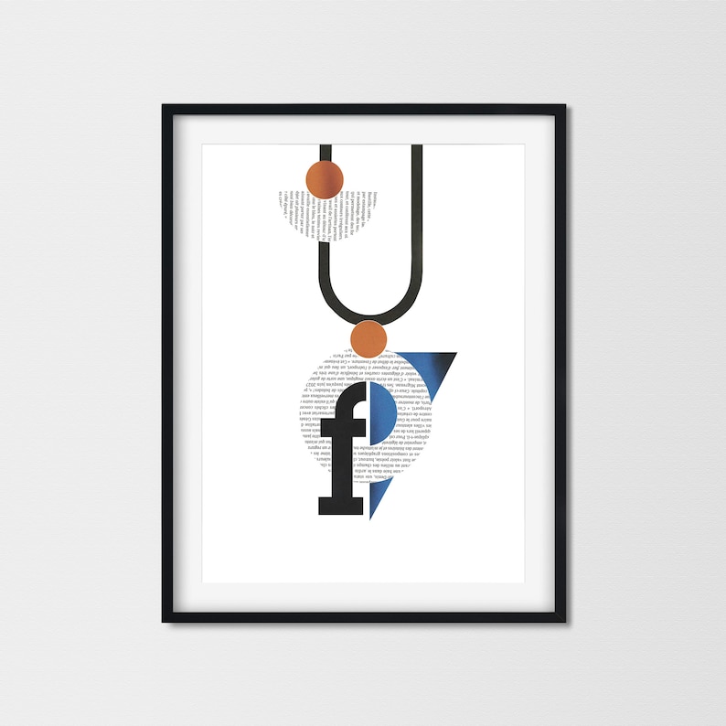 Letter F Art Print Alphabet Poster Original Artwork - Etsy