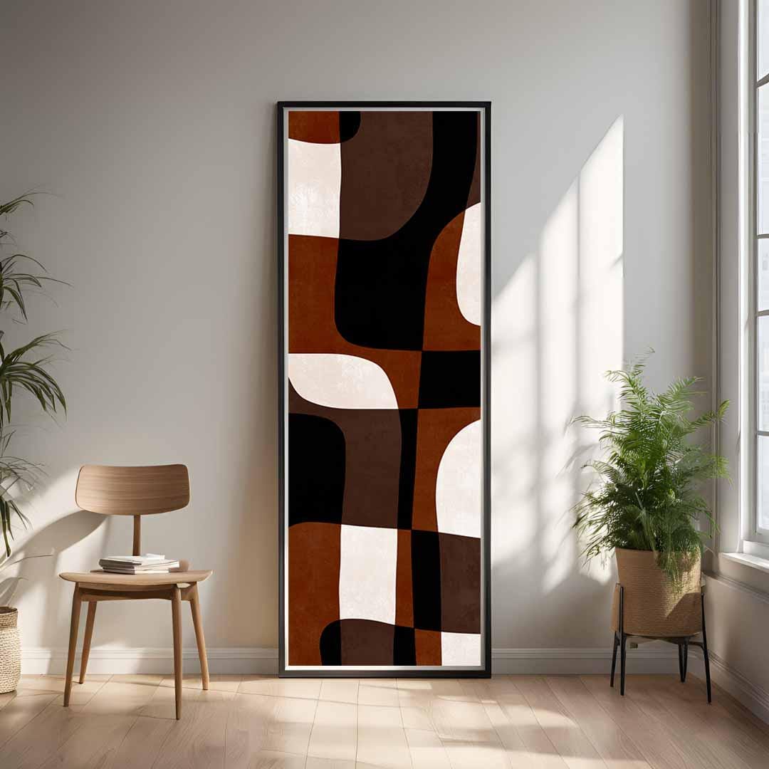 Tall Modern Wall Art Printable: Long Narrow Abstract Poster in Tones of ...