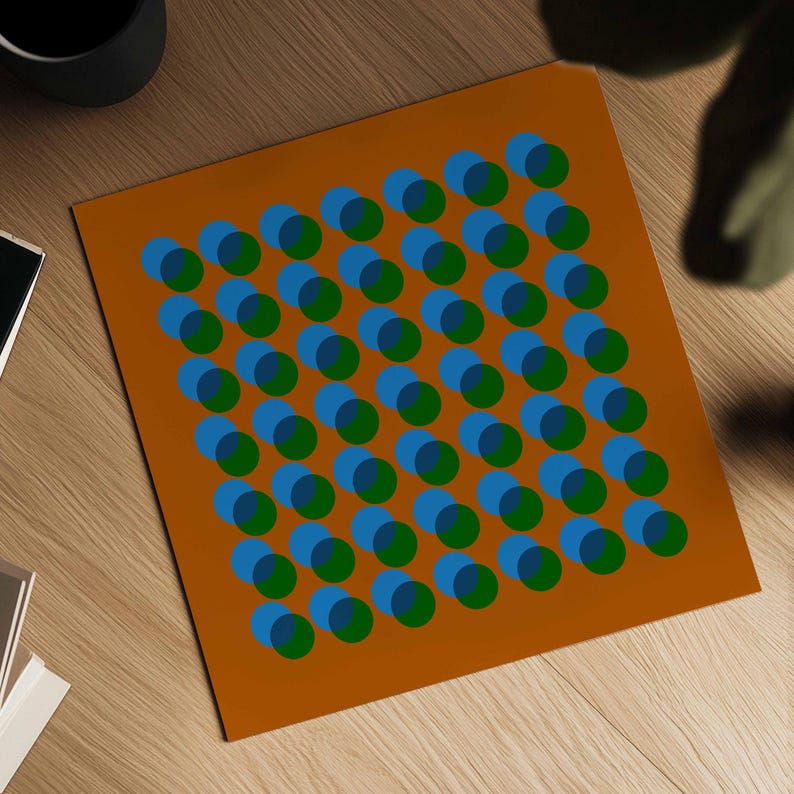 Modern Geometric Wall Art Set Printable Square Polka Dots Colorful Art ...