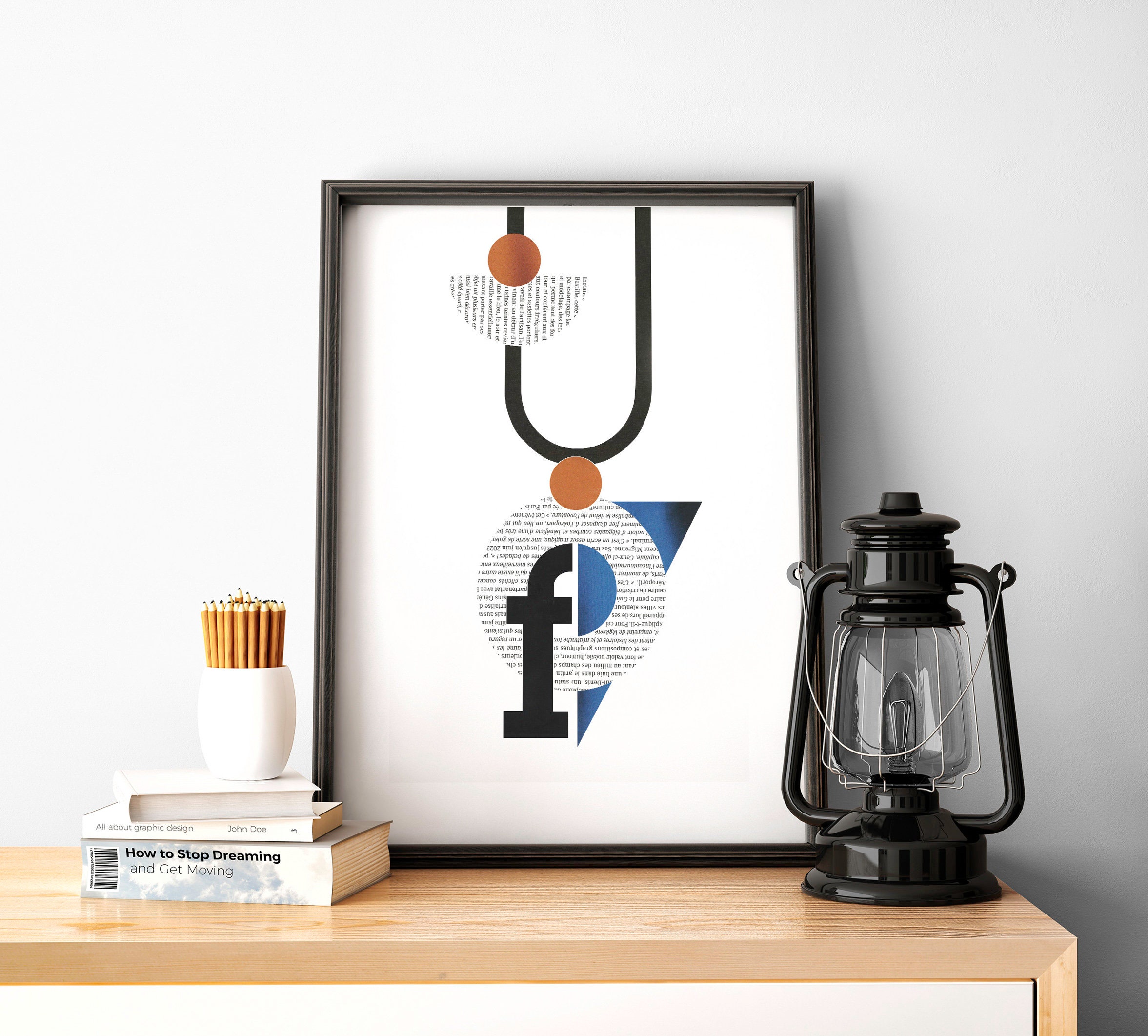 Letter F Art Print, Alphabet Poster, Original Artwork, Geometric ...