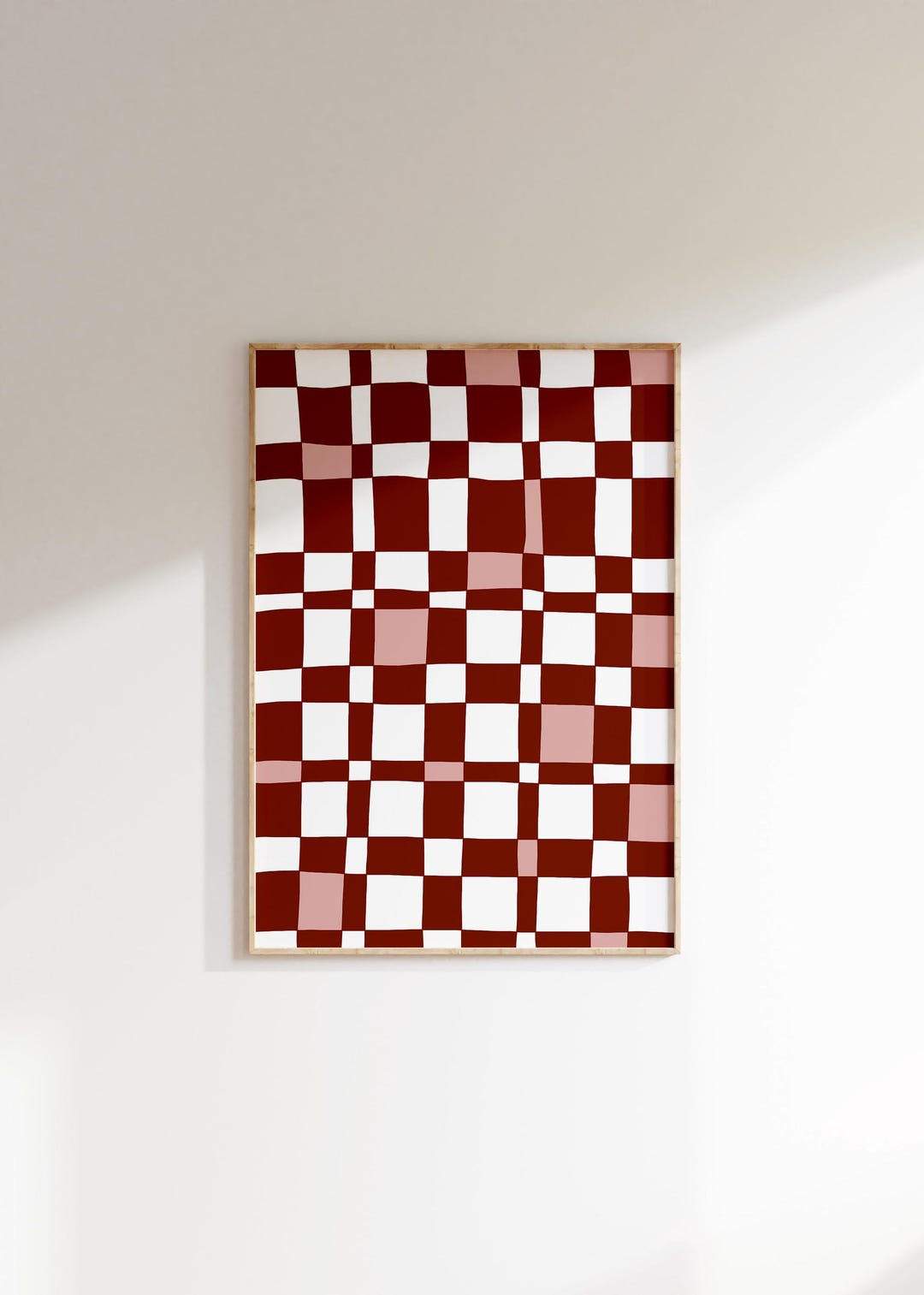 Checked Minimalist Simple Art Print, Grid Pattern Wall Art Printable ...