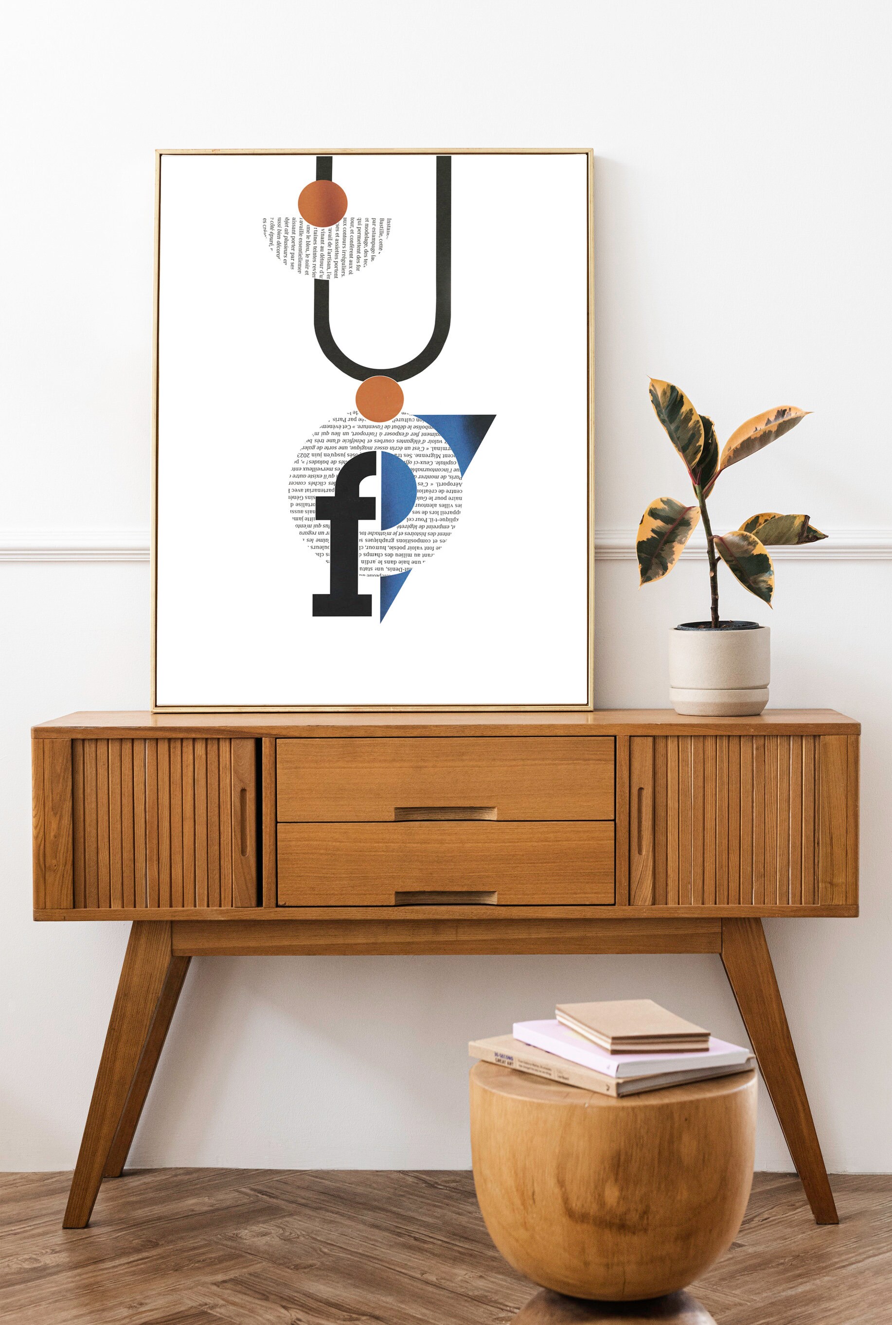 Letter F Art Print, Alphabet Poster, Original Artwork, Geometric ...