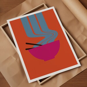 Food Posters Set Printable Scandi Hot Pot and Ramen Bowl Pop Art Prints ...
