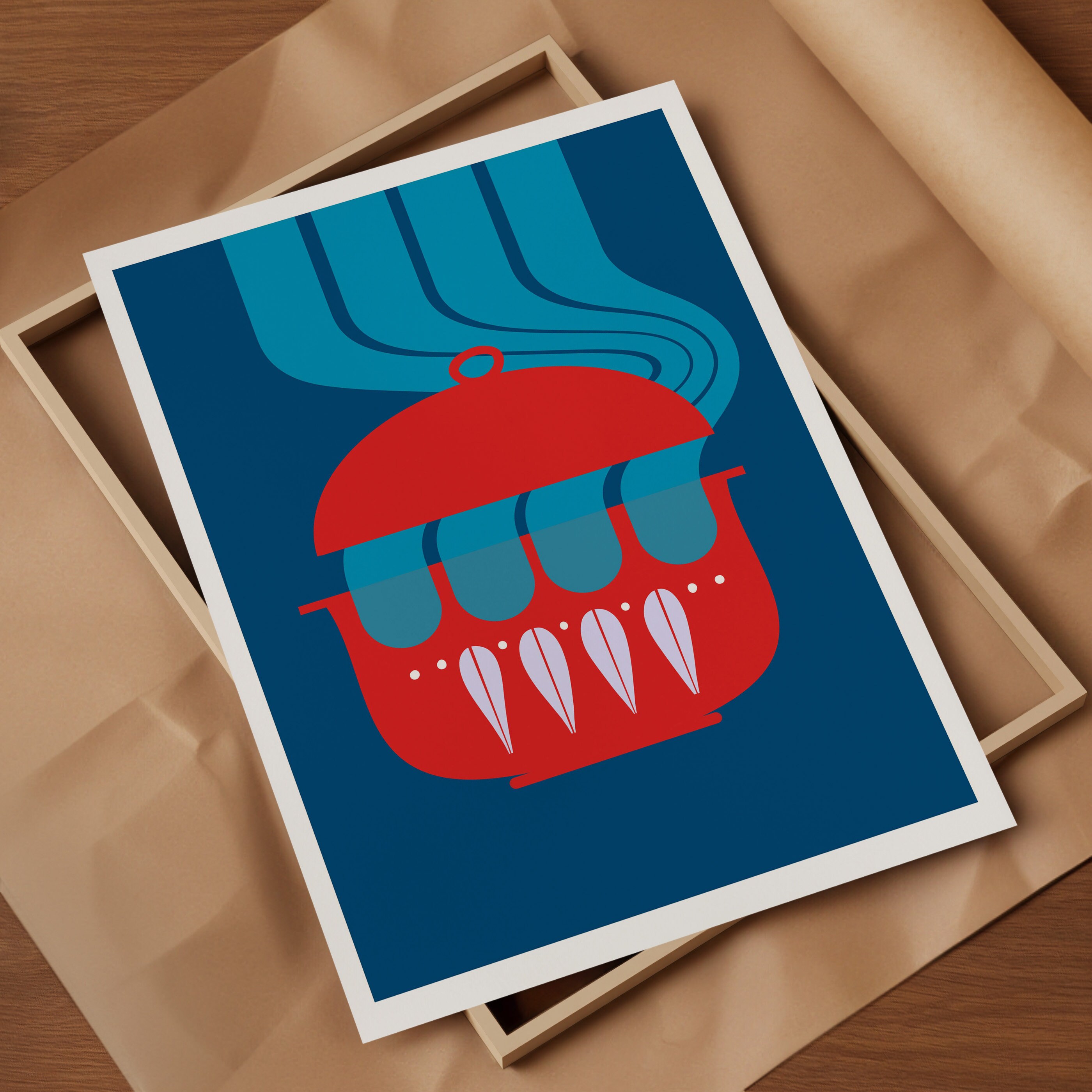 Food Posters Set Printable Scandi Hot Pot and Ramen Bowl Pop Art Prints ...