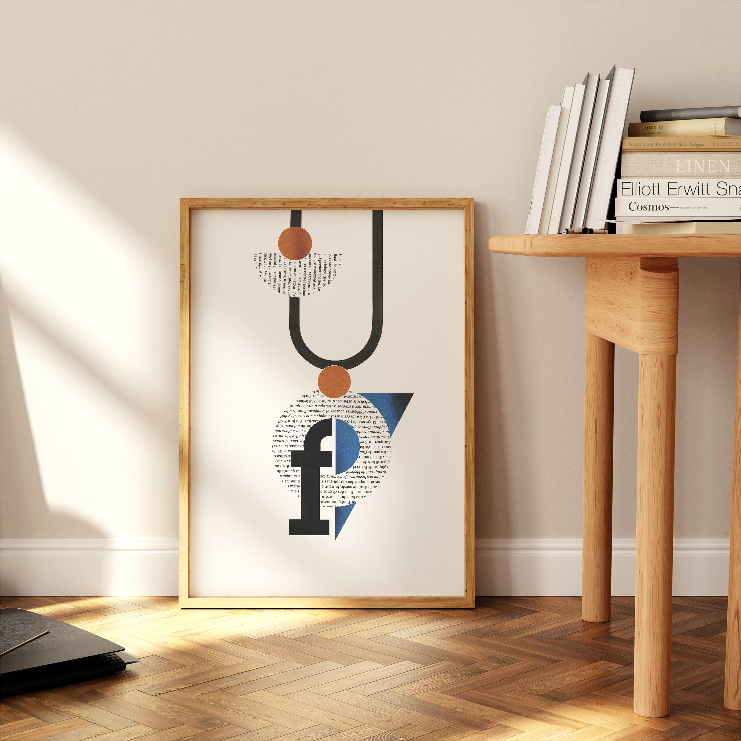 Letter F Art Print, Alphabet Poster, Original Artwork, Geometric ...